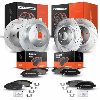 China Front & Rear Drilled Rotors & Ceramic Brake Pads for Nissan Altima 2014-2019 FWD for sale