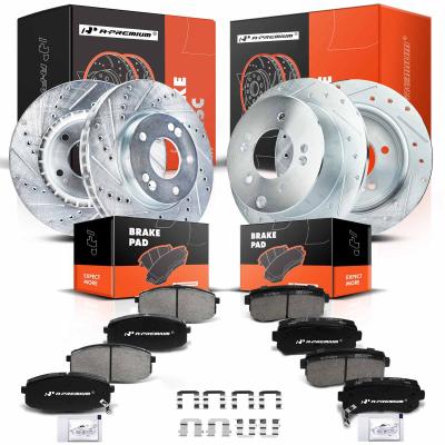 China Front & Rear Drilled Rotors & Ceramic Brake Pads for Kia Forte Koup 10-13 Forte5 for sale
