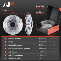 China Front & Rear Drilled Rotors & Ceramic Brake Pads for Kia Forte Koup 10-13 Forte5 for sale