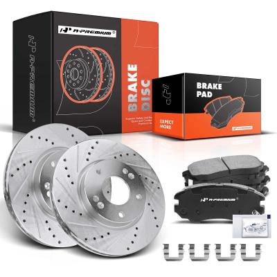 China Front Drilled Rotors & Ceramic Brake Pads for Hyundai Sonata Tiburon Kia Optima for sale