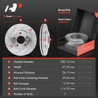 China Front Drilled Rotors & Ceramic Brake Pads for Hyundai Sonata Tiburon Kia Optima for sale