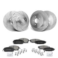 China Front & Rear Drilled Rotors & Ceramic Brake Pads for Subaru Legacy 06-09 Outback for sale