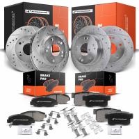 China Front & Rear Drilled Rotors & Ceramic Brake Pads for Honda Civic 2006-2011 for sale