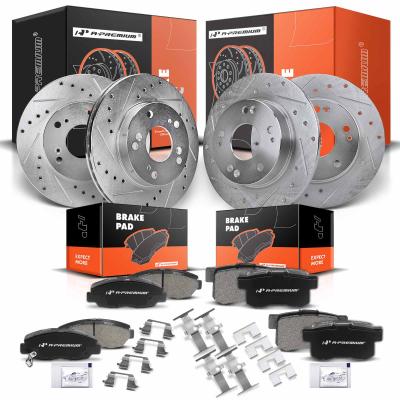 China Front & Rear Drilled Rotors & Ceramic Brake Pads for Honda Civic 2006-2011 for sale