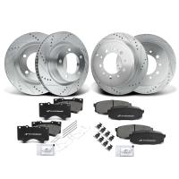 China Front & Rear Drilled Rotors & Ceramic Brake Pads for Toyota Land Cruiser Lexus for sale