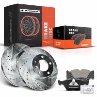 China Front Drilled Rotors & Ceramic Brake Pads for BMW 525i E39 2001-2003 528i L6 2.8L for sale