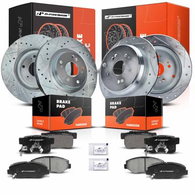 China Front & Rear Drilled Rotors & Ceramic Brake Pads for Honda CR-V 2005-2006 2.4L for sale