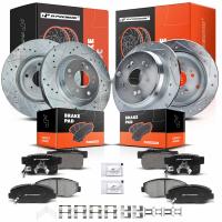 China Front & Rear Drilled Rotors & Ceramic Brake Pads for Honda CR-V 2005-2006 2.4L for sale
