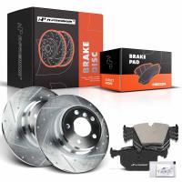 China Rear Drilled Rotors & Ceramic Brake Pads for BMW X5 2000-2006 3.0L 4.4L for sale