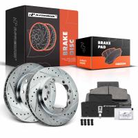 China Front Drilled Rotors & Ceramic Brake Pads for Chevrolet K3500 GMC Dodge Ram 2500 for sale