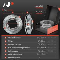 China Front Drilled Rotors & Ceramic Brake Pads for Chevrolet K3500 GMC Dodge Ram 2500 for sale