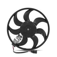 China Passenger Radiator Cooling Fan Assembly with Control Unit for Audi Q7 VW 4-Pin for sale