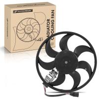 China Passenger Radiator Cooling Fan Assembly with Control Unit for Audi Q7 VW 4-Pin for sale