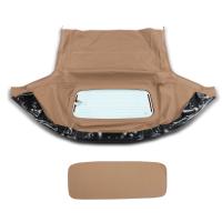 China Tan Convertible Soft Top with Glass Window & Rain Rail for Mazda Miata for sale