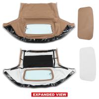 China Tan Convertible Soft Top with Glass Window & Rain Rail for Mazda Miata for sale
