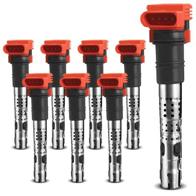 China 8x Ignition Coils with 4 Pins for Audi S4 04-09 A6 Quattro A8 Allroad Quattro for sale