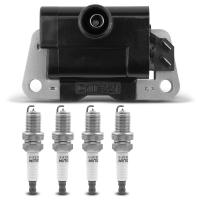 China 1x Black Ignition Coil & 4x IRIDIUM Spark Plug Kits for Nissan Sentra Frontier for sale