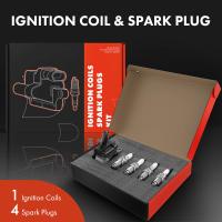 China 1x Black Ignition Coil & 4x IRIDIUM Spark Plug Kits for Nissan Sentra Frontier for sale