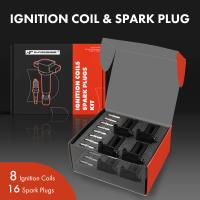 China 8x Black Ignition Coil & 16x IRIDIUM Spark Plug Kits for Chrysler 300 Dodge Jeep for sale
