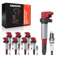 China 8x Red Ignition Coil & IRIDIUM Spark Plug Kits for BMW E60 E63 E64 E65 E66 545i for sale