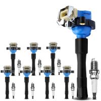 China 8x Blue Ignition Coil & IRIDIUM Spark Plug Kits for BMW 540i 740i X5 Land Rover for sale