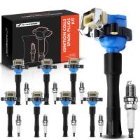 China 8x Blue Ignition Coil & IRIDIUM Spark Plug Kits for BMW 540i 740i X5 Land Rover for sale