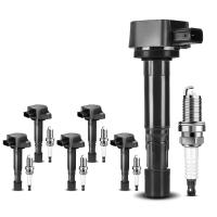 China 6x Black Ignition Coil & IRIDIUM Spark Plug Kits for Acura MDX Honda Pilot 3.5L for sale
