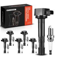 China 6x Black Ignition Coil & IRIDIUM Spark Plug Kits for Acura MDX Honda Pilot 3.5L for sale