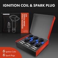 China 6x Black Ignition Coil & IRIDIUM Spark Plug Kits for Toyota Supra 93-98 3.0L Turbo for sale