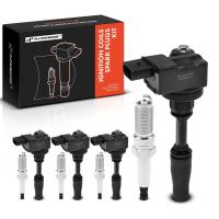 China 4x Black Ignition Coil & IRIDIUM Spark Plug Kits for Chevy Camaro Malibu Cadillac for sale