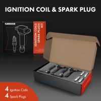 China 4x Black Ignition Coil & IRIDIUM Spark Plug Kits for Chevy Camaro Malibu Cadillac for sale