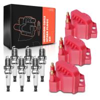 China 3x Red Ignition Coil & IRIDIUM Spark Plug Kits for Buick Allure 2005-2008 Chevy for sale