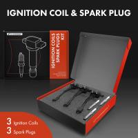 China 3x Black Ignition Coil & IRIDIUM Spark Plug Kits for Ford Focus Fiesta EcoSport for sale