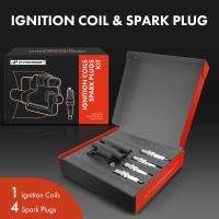 China 1x Black Ignition Coil & 4x IRIDIUM Spark Plug Kits for Subaru Forester Saab 2.5L for sale