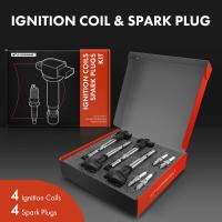 China 4x Black Ignition Coil & IRIDIUM Spark Plug Kits for Audi A4 TT Quattro VW Golf for sale