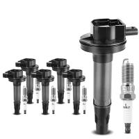 China 6x Black Ignition Coil & IRIDIUM Spark Plug Kits for Ford F-150 Explorer Lincoln for sale