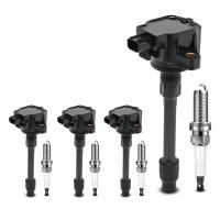 China 4x Black Ignition Coil & IRIDIUM Spark Plug Kits for Honda Civic 16-20 Fit 15-19 for sale