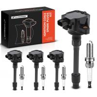 China 4x Black Ignition Coil & IRIDIUM Spark Plug Kits for Honda Civic 16-20 Fit 15-19 for sale