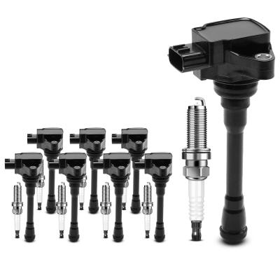China 8x Black Ignition Coil & IRIDIUM Spark Plug Kits for Nissan NV2500 NV3500 TITAN for sale