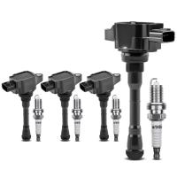 China 4x Black Ignition Coil & IRIDIUM Spark Plug Kits for Nissan Juke 2011-2017 1.6L for sale