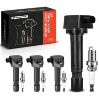 China 4x Black Ignition Coil & IRIDIUM Spark Plug Kits for Honda Civic 06-11 1.8L for sale