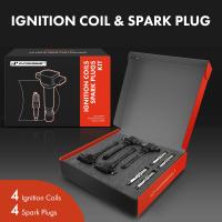 China 4x Black Ignition Coil & IRIDIUM Spark Plug Kits for Nissan Juke 2011-2017 1.6L for sale