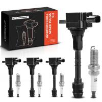 China 4x Black Ignition Coil & IRIDIUM Spark Plug Kits for Nissan Sentra 02-06 L4 1.8L for sale