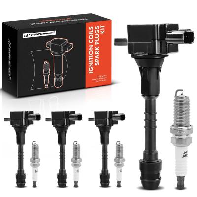 China 4x Black Ignition Coil & IRIDIUM Spark Plug Kits for Nissan Sentra 02-06 L4 1.8L for sale