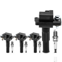 China 4x Black Ignition Coil & IRIDIUM Spark Plug Kits for Subaru Impreza 02-03 H4 2.0L for sale