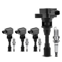 China 4x Black Ignition Coil & IRIDIUM Spark Plug Kits for Mazda 5 2006-2007 2.3L for sale