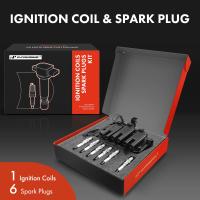 China 1x Black Ignition Coil & 6x IRIDIUM Spark Plug Kits for Hyundai Santa Fe 01-06 for sale