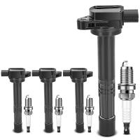 China 4x Black Ignition Coil & IRIDIUM Spark Plug Kits for Acura TSX 2004-2008 L4 2.4L for sale
