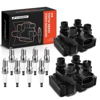 China 2x Black Ignition Coil & 8x IRIDIUM Spark Plug Kits for Ford F-150 Explorer Lincoln for sale