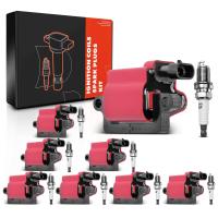 China 8x Red Ignition Coil & IRIDIUM Spark Plug Kits for Chevrolet GMC Cadillac Hummer for sale
